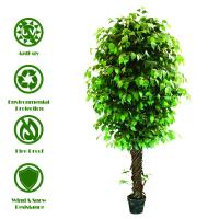 China Potted Ficus Plant Faux Artificial Ficus Tree Indoor Green Tree with Exquisite Design for sale