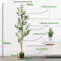 China Olive Tree Rain Forest Style Artificial PE Bonsai 165cm Green Fire Retardant for sale