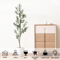 China Olive Tree Rain Forest Style Artificial PE Bonsai 165cm Green Fire Retardant for sale