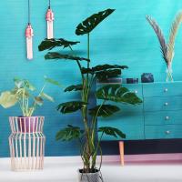 China Monstera Artificial Green Plant Hall Living Room Bonsai Landscape wind resistance for sale