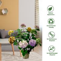 China 58cm Custom Artificial Landscape Trees Silk Fabric Hydrangea Evergreen For Living Room Decor for sale
