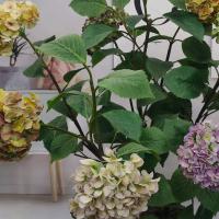 China 58cm Custom Artificial Landscape Trees Silk Fabric Hydrangea Evergreen For Living Room Decor for sale