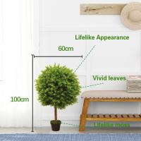 China Fire Retardant Artificial Landscape Trees For Gardens Anti UV 65cm Boxwood Green Bonsai for sale