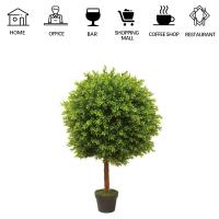 China Fire Retardant Artificial Landscape Trees For Gardens Anti UV 65cm Boxwood Green Bonsai for sale