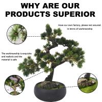 China Custom Size Artificial Bonsai Office Silk Potted Palnts Desk Decoration Vibe Green Plants for sale