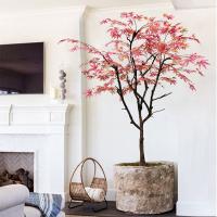 China 1.8m Artificial Maple Tree No Nursing Plant Custom Color Real Stem Fabric Leaves for sale