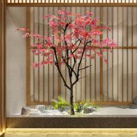 China 1.8m Artificial Maple Tree No Nursing Plant Custom Color Real Stem Fabric Leaves for sale