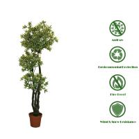 China Restaurant Balcony Artificial Podocarpus Tree Faux Green Plant 1.6m No Nursing for sale