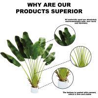 China 2m Fiber Glass Artificial Potted Plant Indoor Evergreen Decorative Banana Tree for sale