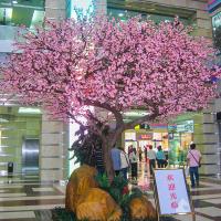 China Pink Flower Bonsai Artificial Peach Blossom Tree Home Wedding Decoration for sale