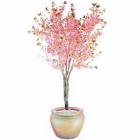 China Artificial Japanese Maple Blossom Tree Wedding Table Roses Wisteria Flower White Pink Cherry Peach Tree for sale
