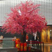 China Garden Ornament Fake Bonsai Tree White Pink Flower Sakura Tree for sale