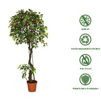 China Custom Size 200cm Cherry Artificial Landscape Trees With Fruits Green In Four Seasons for sale