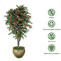 China High Simulation Artificial Cherry Tree Red Fruits 160cm Custom Size Indoor Decor for sale