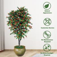 China High Simulation Artificial Cherry Tree Red Fruits 160cm Custom Size Indoor Decor for sale