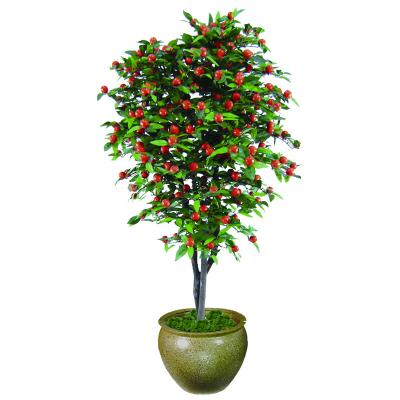 China High Simulation Artificial Cherry Tree Red Fruits 160cm Custom Size Indoor Decor for sale