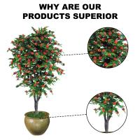 China High Simulation Artificial Cherry Tree Red Fruits 160cm Custom Size Indoor Decor for sale