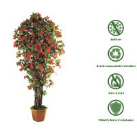 China Indoor Real Touch Artificial Flowers Greenery Plant Azalea Tree for sale