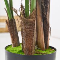 China Green Palm Artificial Landscape Trees Potted Plants 120cm With Black Pot No Clor Fading for sale