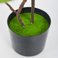 China 80cm Artificial Landscape Trees With Black Pot Preserved Moss Consise Style Green Yellow Leaves for sale