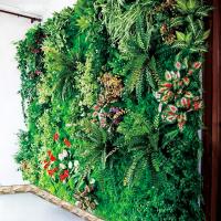 China Anti UV Artificial Plant Wall Custom Store Bar Decoraion Green Colorful Vibe for sale