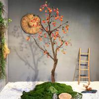China Durable Artificial Landscape Trees Persimmon Indoor For Hotel Bolcony Potted Plant Natural Orange for sale