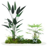 China Evergreen Artificial Landscape Trees Traveller'S Palm Indoor Floor Plant Bush Preseved Moss for sale