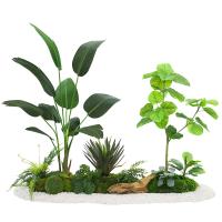 China Evergreen Artificial Landscape Trees Traveller'S Palm Indoor Floor Plant Bush Preseved Moss for sale