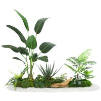 China Evergreen Artificial Landscape Trees Traveller'S Palm Indoor Floor Plant Bush Preseved Moss for sale