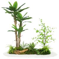 China Lifelike Artificial Banana Tree Landscaping Projects For Indoor Decoration Exibition Hall for sale