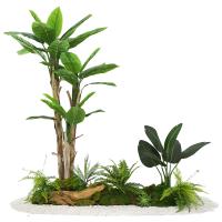China Lifelike Artificial Banana Tree Landscaping Projects For Indoor Decoration Exibition Hall for sale