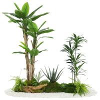 China Lifelike Artificial Banana Tree Landscaping Projects For Indoor Decoration Exibition Hall for sale