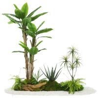 China Lifelike Artificial Banana Tree Landscaping Projects For Indoor Decoration Exibition Hall for sale