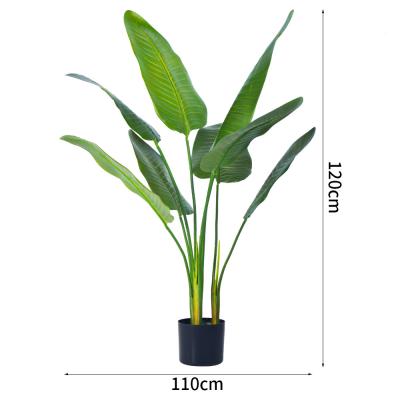China 120cm Artificial Landscape Trees Traveller'S Palm PE Leaves Real Touch Potted Floor Plants for sale