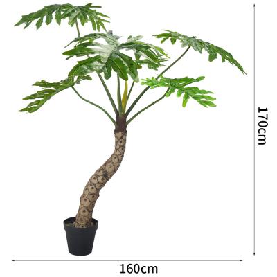 China 170cm Artificial Landscape Trees L Shape Split Philo Garden Decoration No Watering for sale