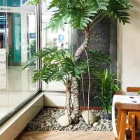 China 270cm Artificial Landscape Trees L Shape Split Philo Office Decoration Floor Plant for sale