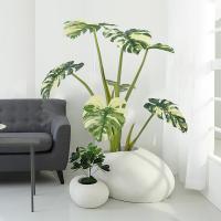 China 80cm Artificial Monstera Potted Plant No Nursing Low Maintenance for sale