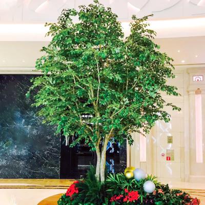 China Large Ficus Foliage Artificial Landscape Trees With Lush Green Leaves No Sunlight for sale
