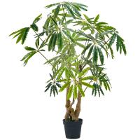 China Round Peacock Leaves Artificial Potted Floor Plants For Bedroom Decoration for sale