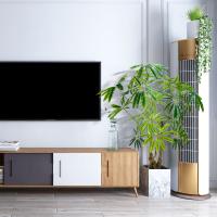 China Round Peacock Leaves Artificial Potted Floor Plants For Bedroom Decoration for sale