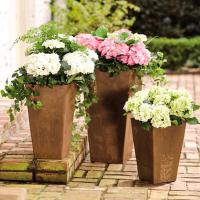 China 40cm Height Fiberglass Artificial Plant Pot For Garden Decoration for sale