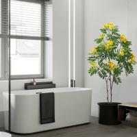 China Artificial cassia flowering tree yellow home deco hotel office potted tree for sale