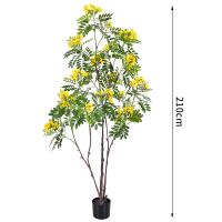 China Artificial cassia flowering tree yellow home deco hotel office potted tree for sale