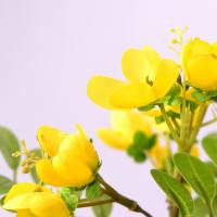 China Artificial cassia flowering tree yellow home deco hotel office potted tree for sale