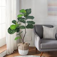 China Bathroom Decorative Artificial Potted Floor Plants Fiddle Leaf Fig for sale