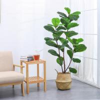 China Bathroom Decorative Artificial Potted Floor Plants Fiddle Leaf Fig for sale