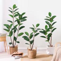 China Artificial Potted Floor Plants Small Ficus Pandurata For Garden Decoration for sale