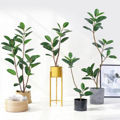 China Artificial Potted Floor Plants Small Ficus Pandurata For Garden Decoration for sale
