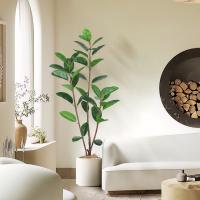 China Artificial Potted Floor Plants Small Ficus Pandurata For Garden Decoration for sale