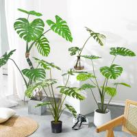 China Handmade Plastic Artificial Monstera Plant Wind Resistance for sale